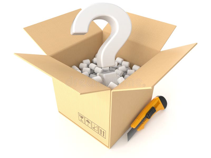 Open Box With Question Mark Stock Illustration - Illustration of ...