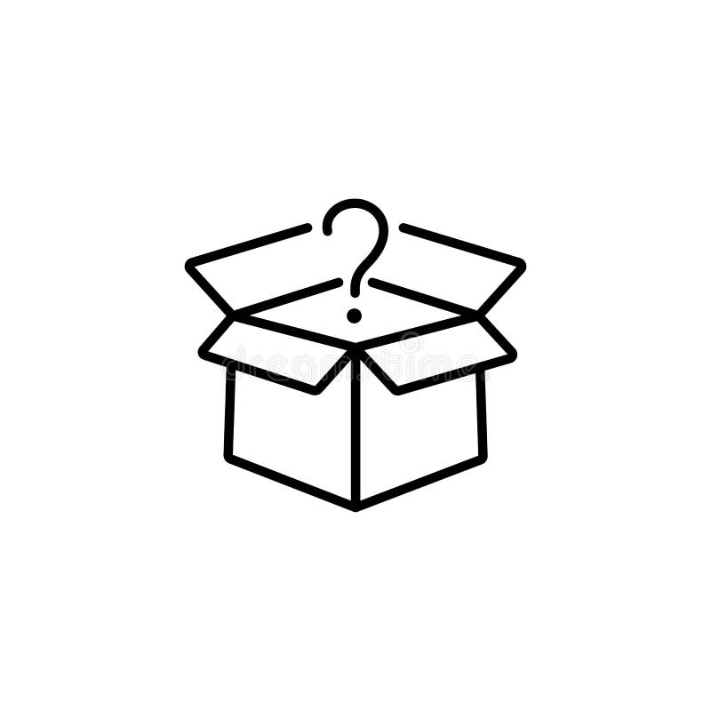 Open Box with Question Mark Linear Icon. Post Service. Thin Line ...