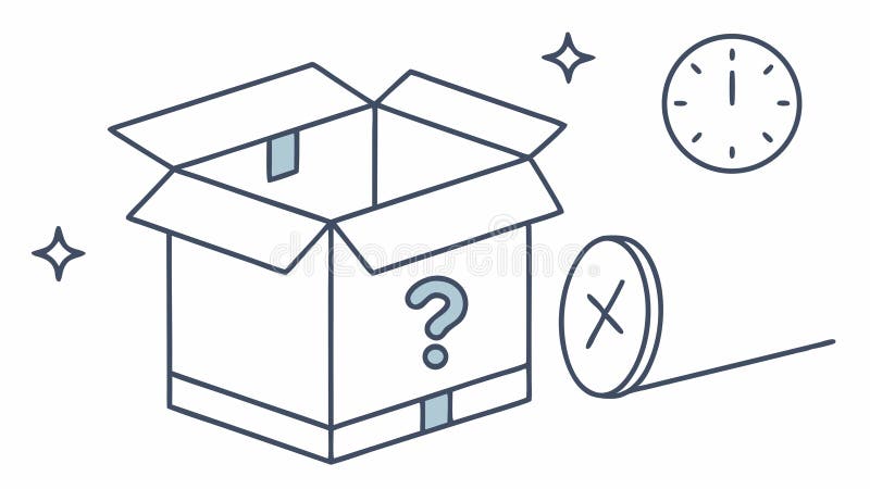 Open Box with Question Mark, Mystery Surprise Unboxing, Vector Design ...