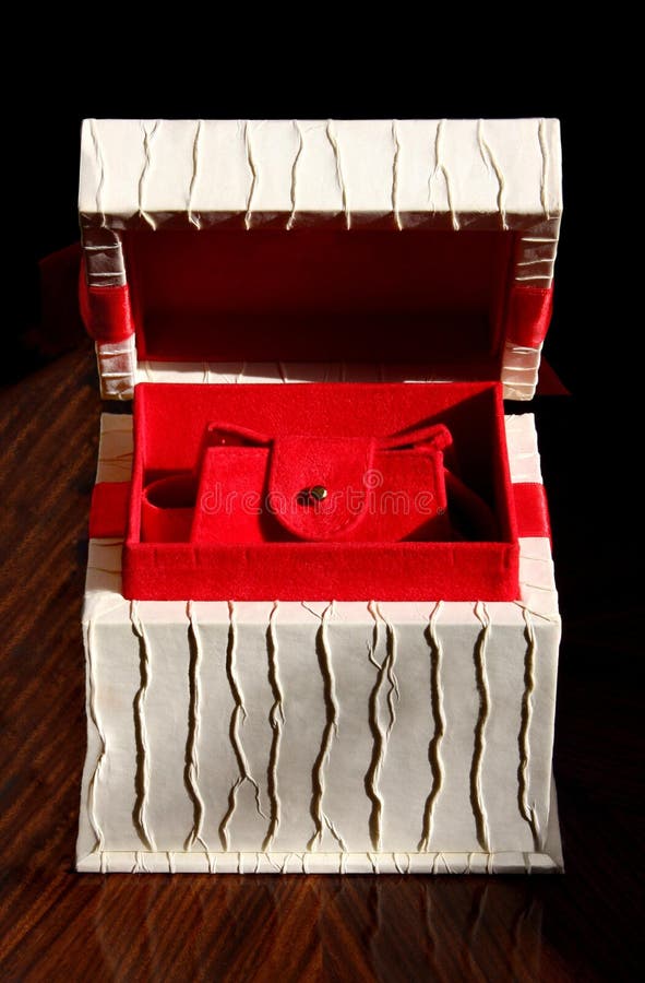 Open Box with Red Present S Bag Inside Stock Image - Image of valentine ...