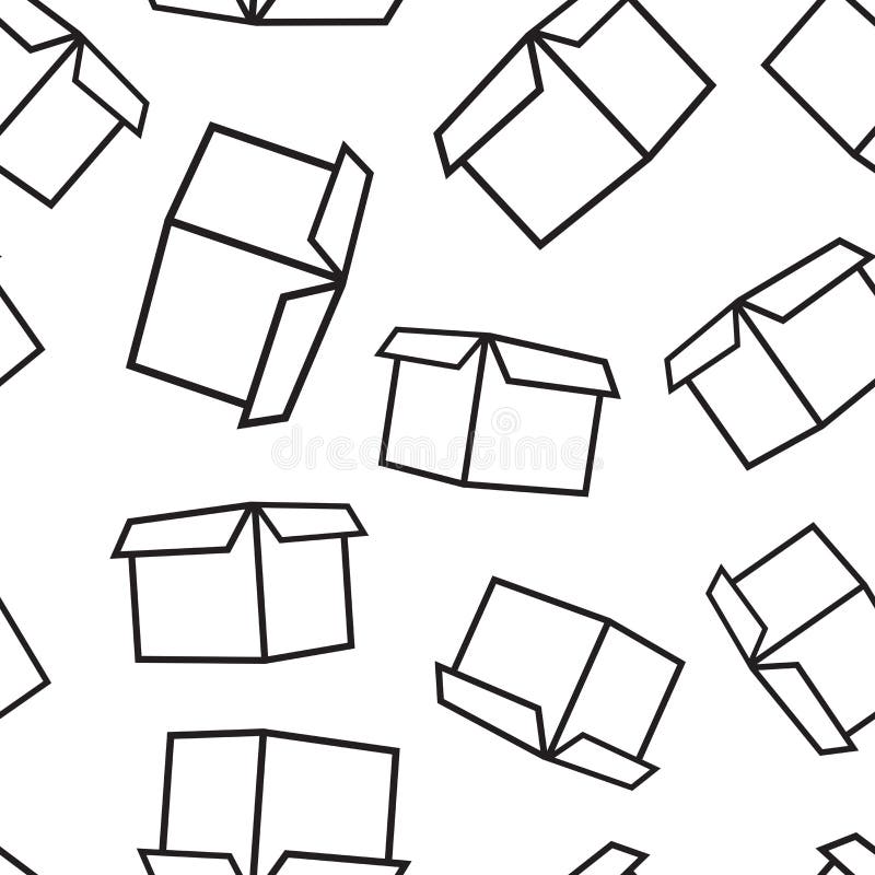 Open Box Shipping Seamless Pattern Background. Business Flat Vector ...