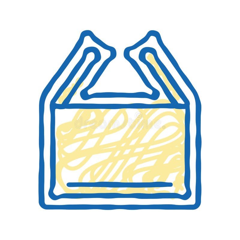 Open Box Unpacking Loading Contents Icon Doodle Illustration Stock ...