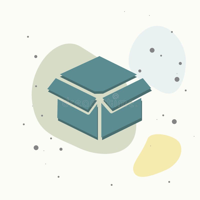 Open Box Vector Image. Sign of Parcel and Goods on Multicolored ...