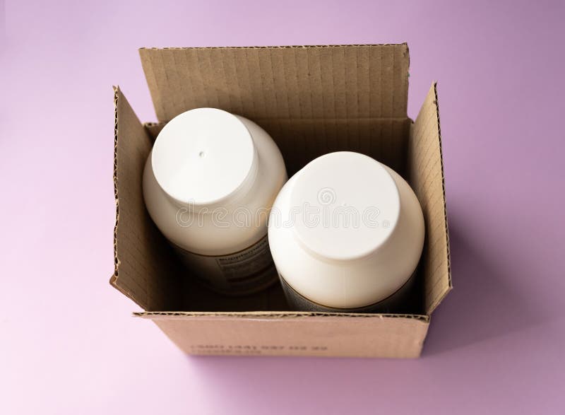 Open Box with Vitamins, Packaging Stock Photo - Image of medicine, post ...