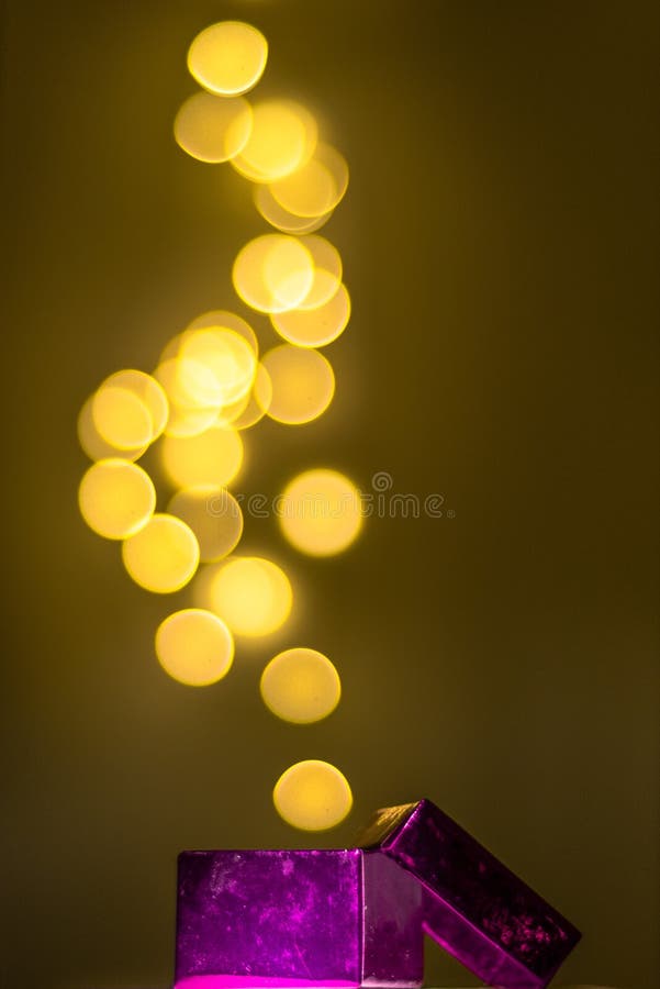 Open Box from Which Magic Lights Come Out Stock Image - Image of ...