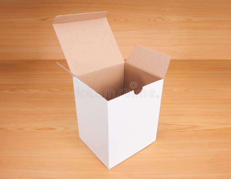 Open Box on Wood Background Stock Photo - Image of gift, brown: 74520800