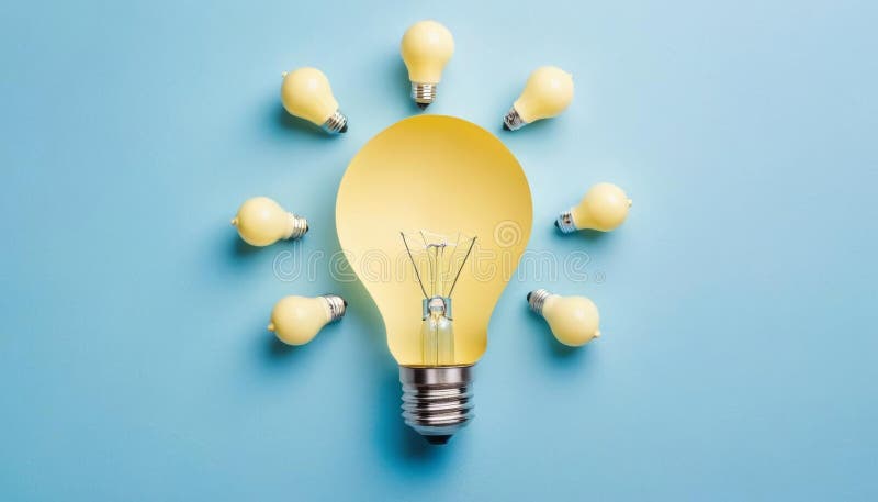 Open Brainstorm Bulb Flat As Top Concept Idea Brainstorming Background ...