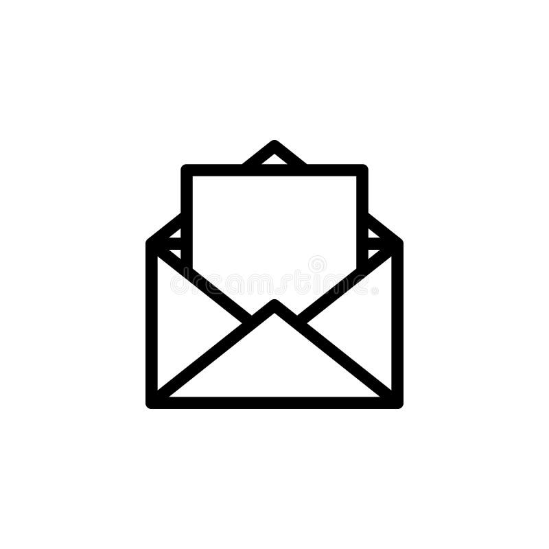 Open Brief Lijnpictogram Vector Illustratie EPS10 Vector Illustratie ...