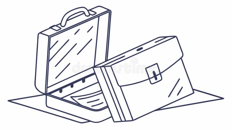 Open Briefcase with Documents, Symbolizing Corporate Efficiency, Vector ...