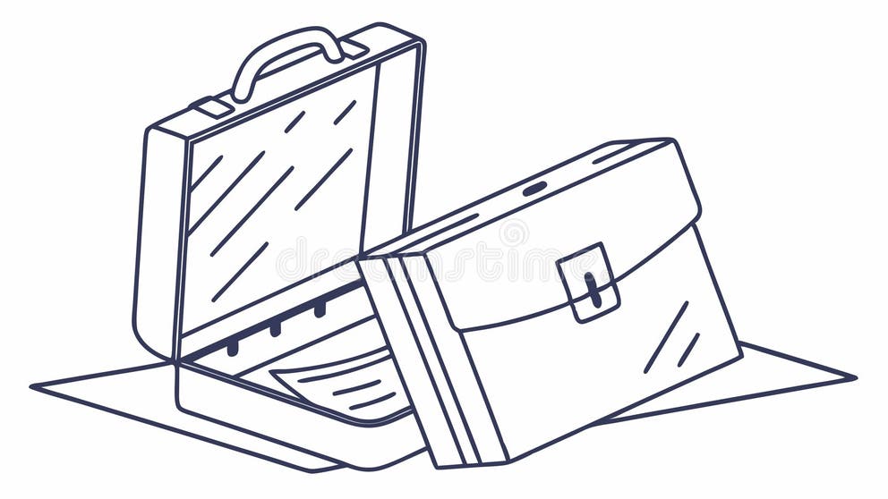 Open Briefcase with Documents, Symbolizing Corporate Efficiency, Vector ...