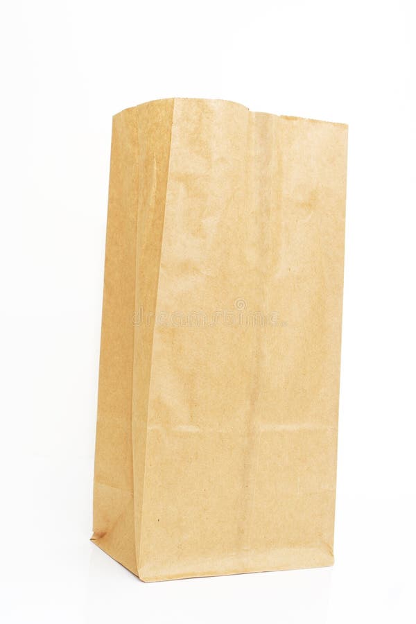 Brown paper bag isolated stock image. Image of container - 21031831