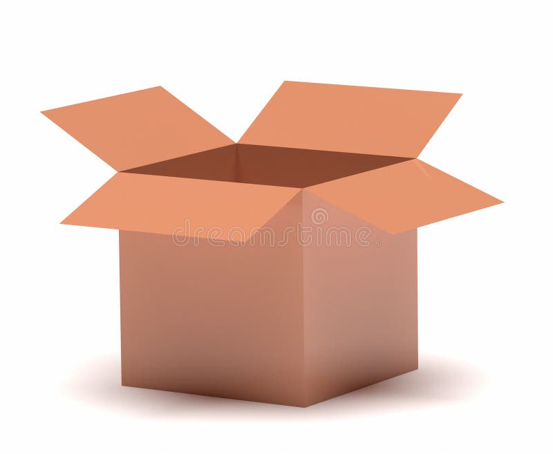 Open Brown Box. Gift Concept Stock Illustration - Illustration of shell ...