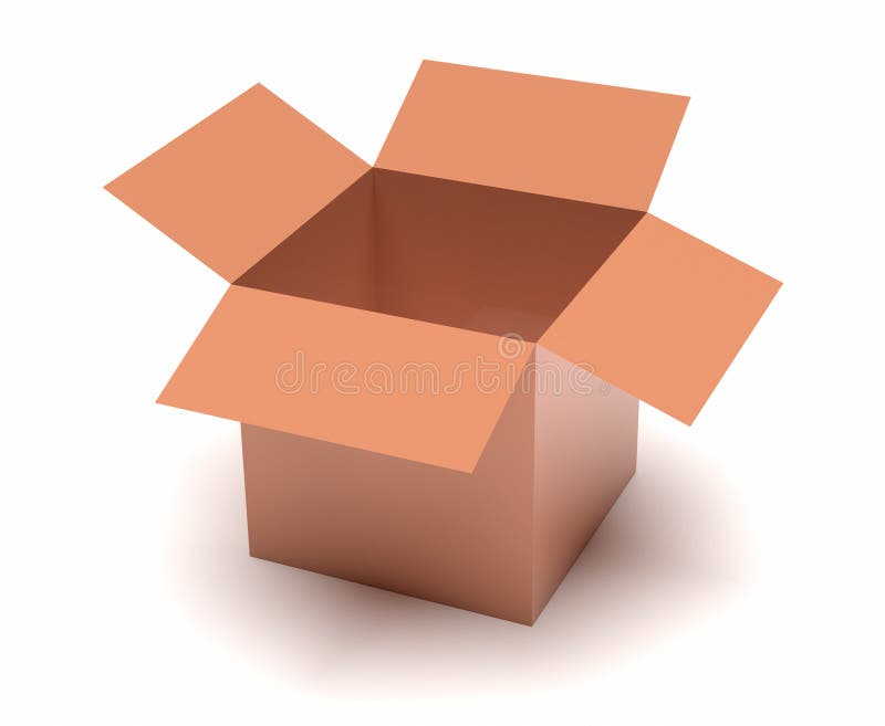 Open Brown Box. Gift Concept Stock Illustration - Illustration of ...
