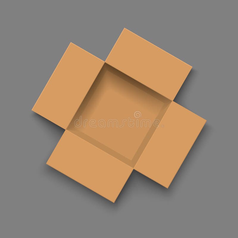 Top View Open Brown Packaging Box Stock Illustrations – 600 Top View ...