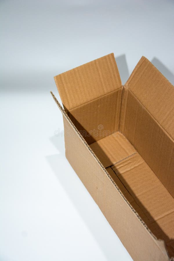 Internal Perspective of Empty Cardboard Box, Brown Corrugated, Simple ...