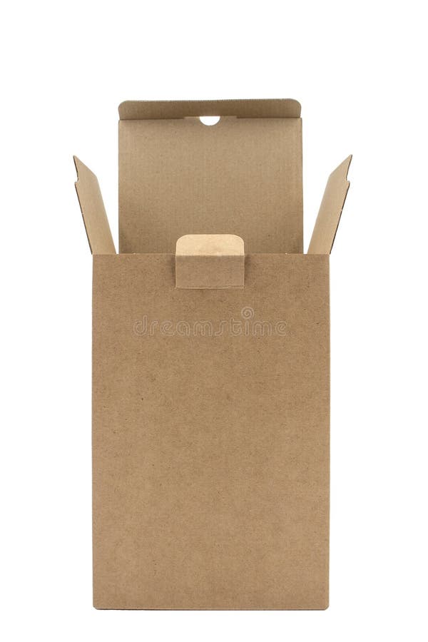 An Open Brown Corrugated Cardboard Box Isolated on White. Cardboard Box ...