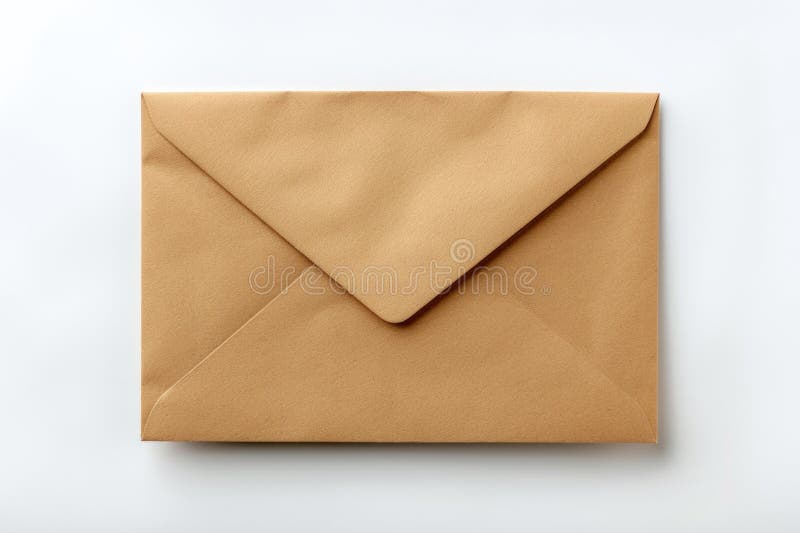 An Open Brown Envelope Lying on a White Surface Stock Image - Image of ...