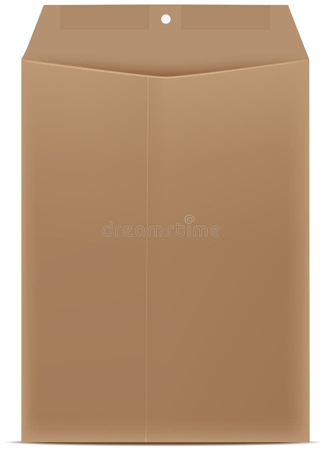 Open brown envelope paper stock vector. Illustration of blank - 42208133