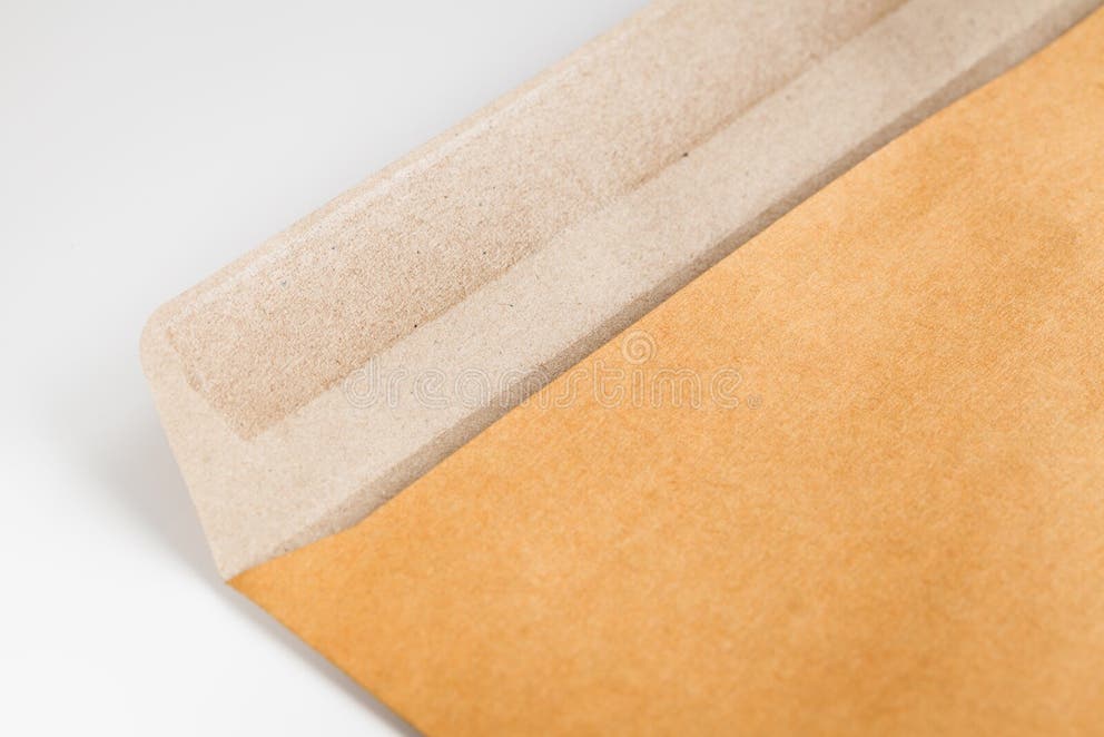 Open Brown Envelope on the Table Stock Image - Image of message ...