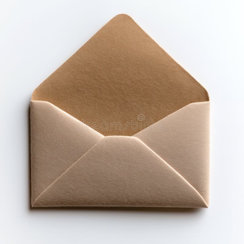 Open Brown Envelope on White Background Stock Illustration ...