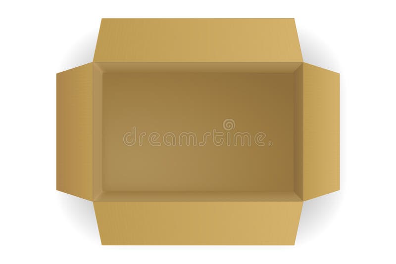 Brown Paper Cardboard Box with Transparent Window. Isometric Style ...