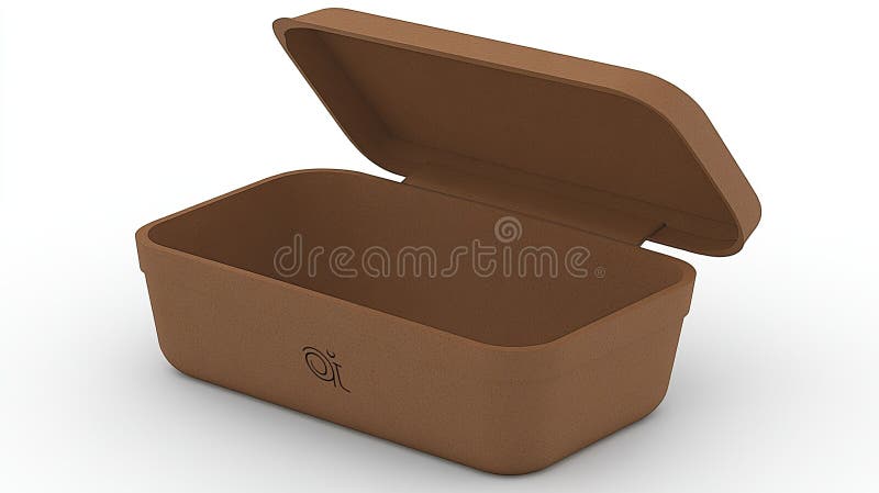 Open Brown Silicone Container, Studio Shot, White Background, Storage ...
