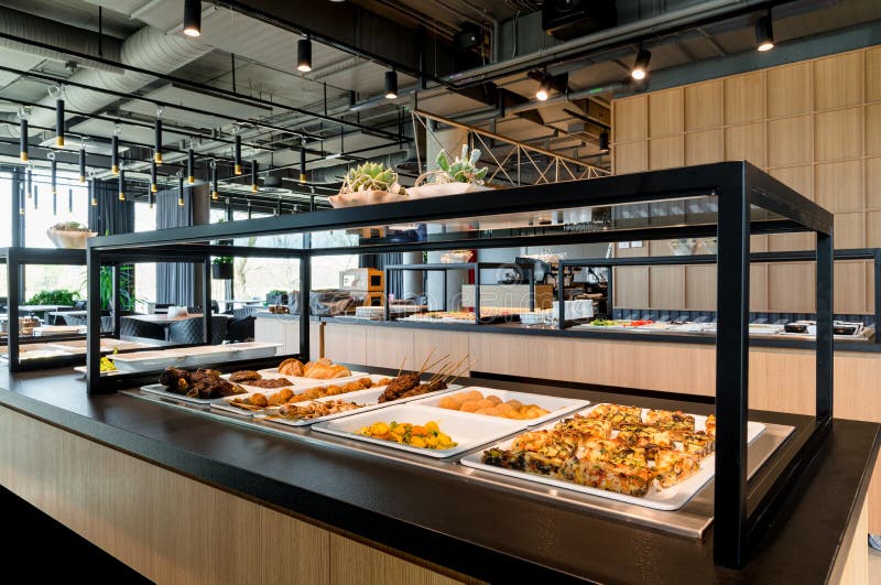 Open Buffet Restaurant, Catering Business, Interior Design Stock Photo ...