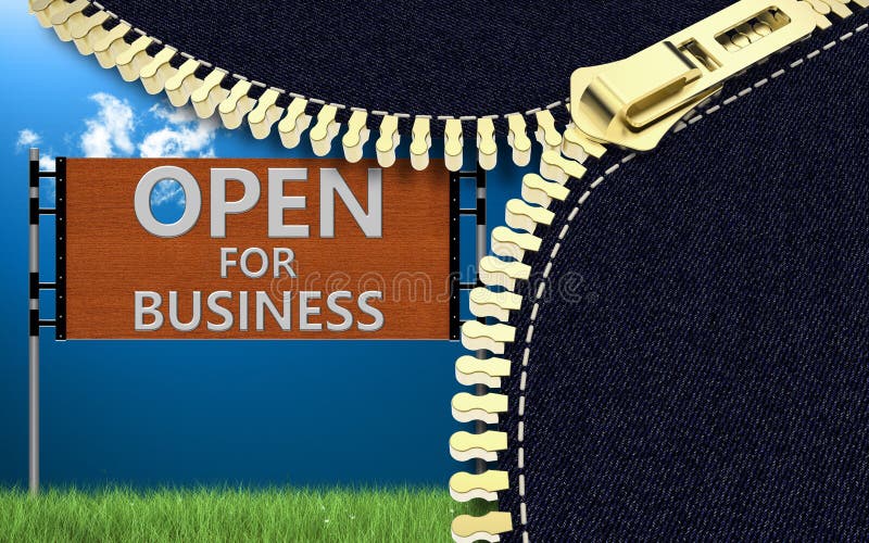 Open for business stock illustration. Illustration of business - 52218410