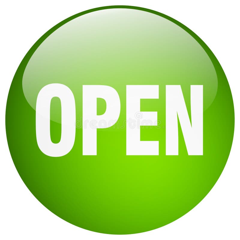 Open button stock vector. Illustration of shine, icon - 122782152