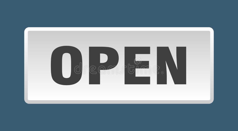 Open Button. Open Square Isolated Push Button. Stock Vector ...