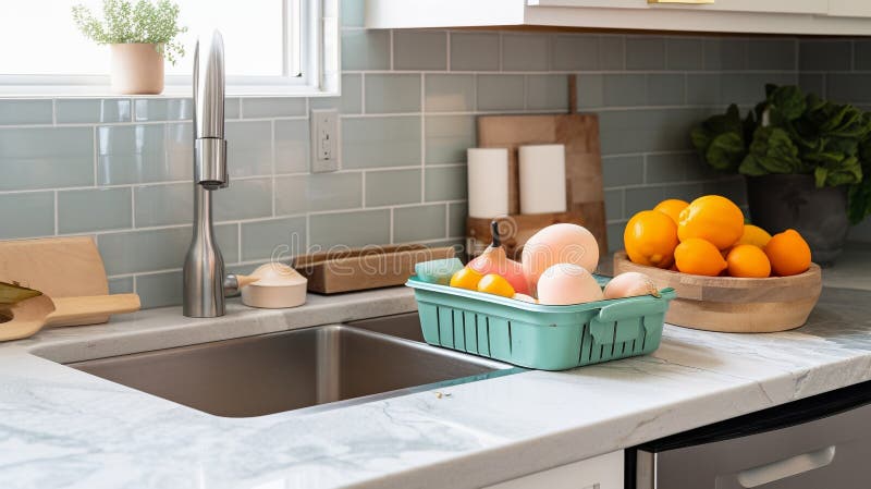 Open Cabinet with Full Trash Bins for Separate Waste Collection in ...