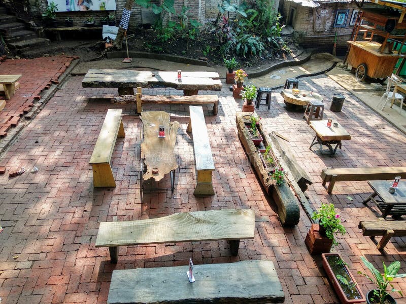 An Open Cafe Under Trees stock image. Image of trees - 164341173