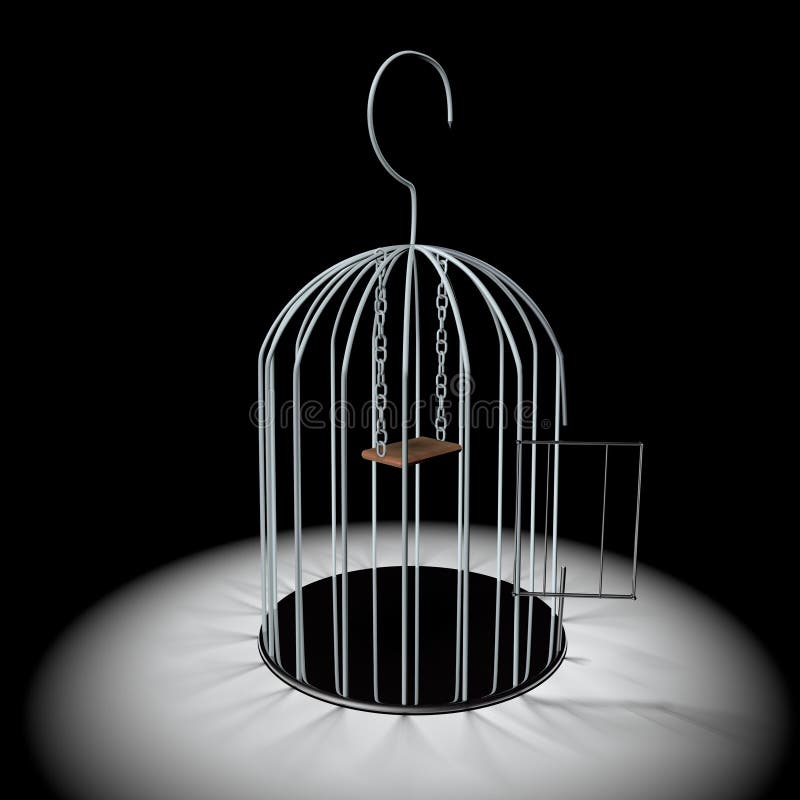 Open cage for birds stock vector. Illustration of cell - 119250781