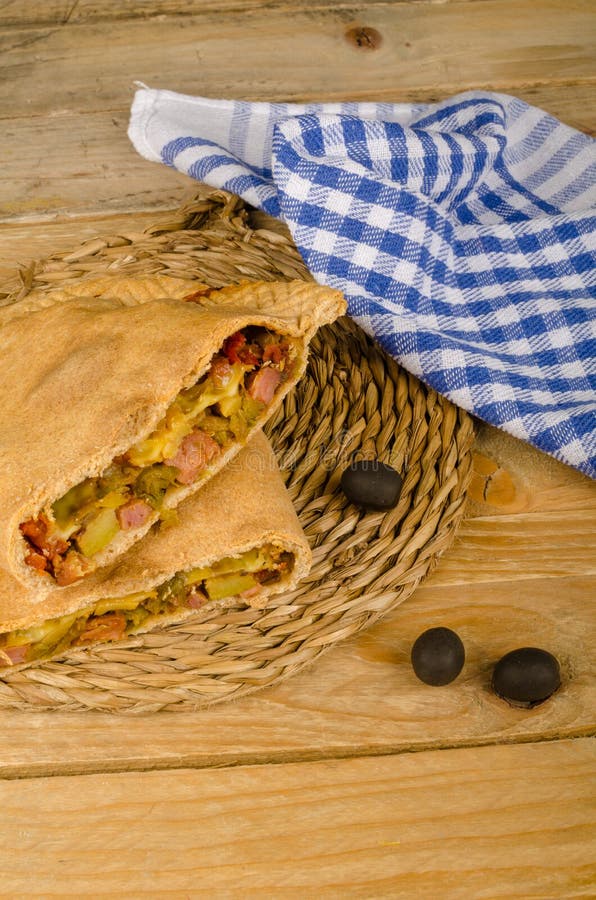 Open calzone stock photo. Image of baked, filled, european - 32260862