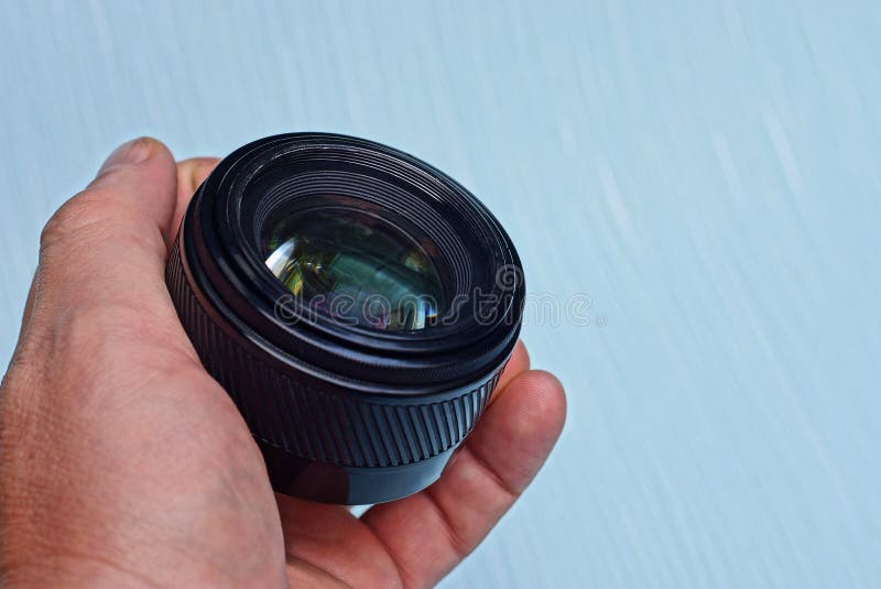 Open Lens With Big Wide Glass Stock Photo - Image of equipment, camera ...