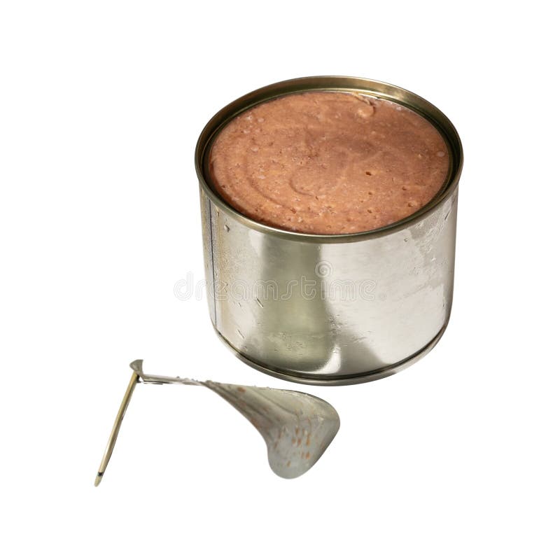 An Open Can with Drops of Condensate. Canned Meat, Fish, Pate Stock ...