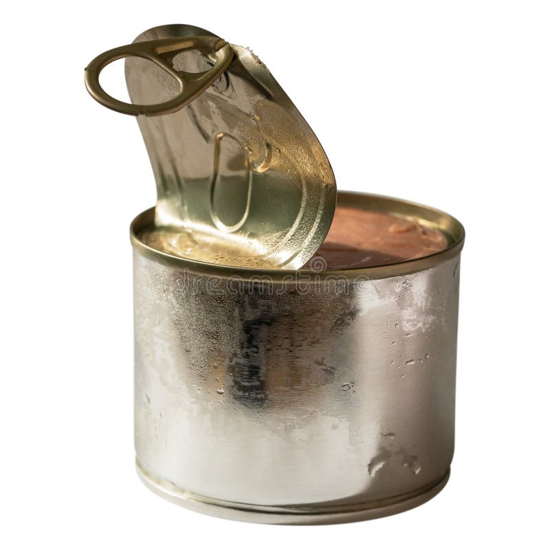 An Open Can with Drops of Condensate. Canned Meat, Fish, Pate Stock ...