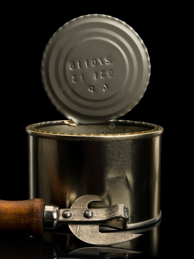 Open Can and Old Can Opener Stock Photo - Image of close, food: 166126628
