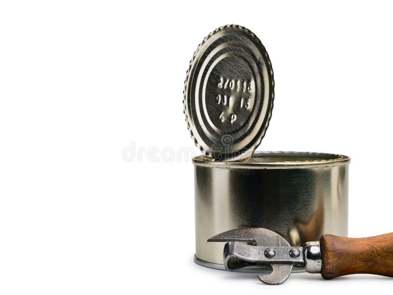 Open Can and Old Can Opener Stock Image - Image of opening, food: 166126449