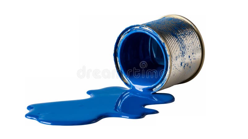 Open Can of Paint with Drip Minimal on White Stock Image - Image of ...