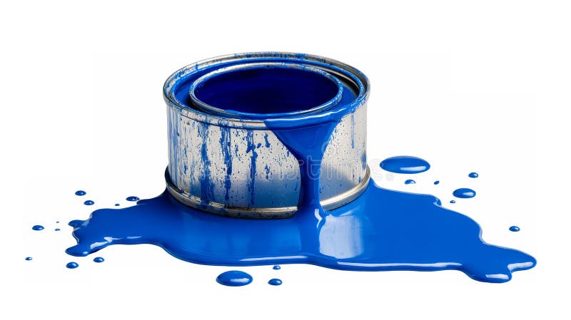 Open Can of Paint with Drip Minimal on White Stock Image - Image of ...