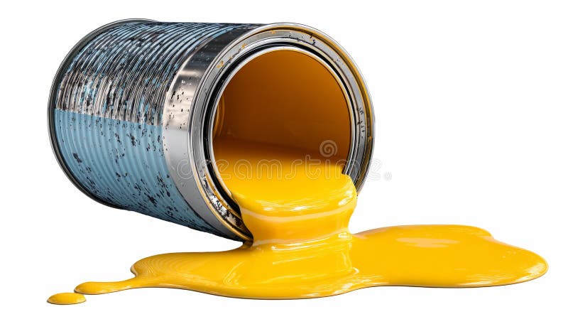 Open Can of Paint with Drip Minimal on White Stock Photo - Image of ...