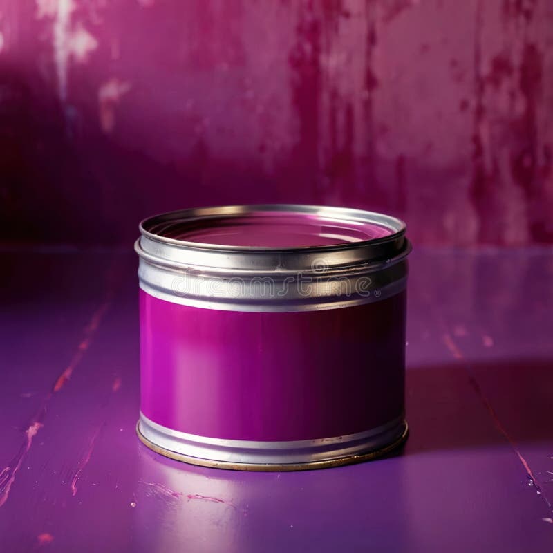 Open Can of Paint with Mauve Paint , Color Concept Stock Illustration ...