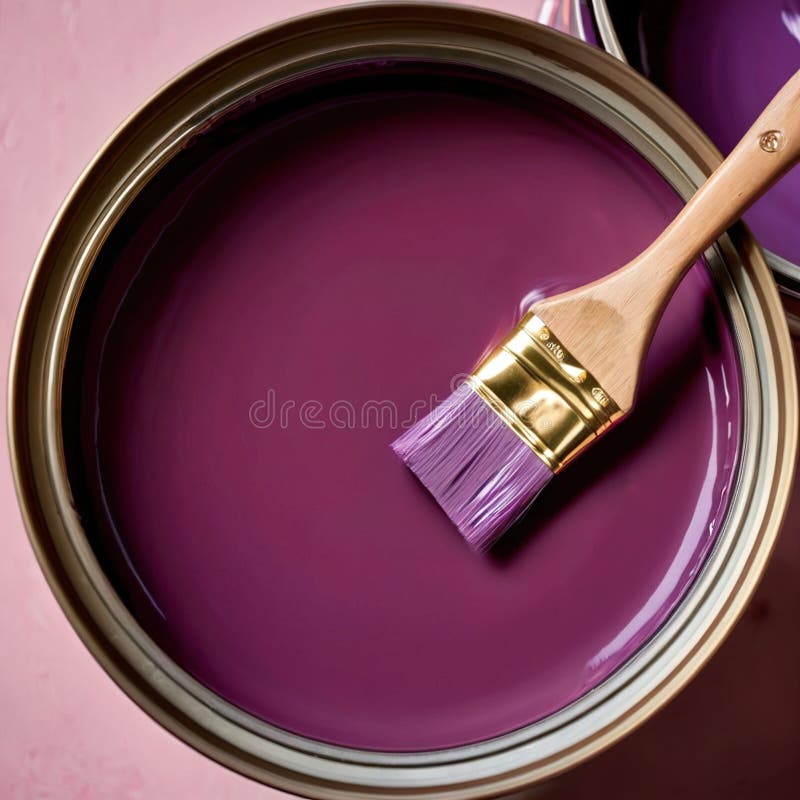Open Can of Paint with Mauve Paint , Color Concept Stock Illustration ...
