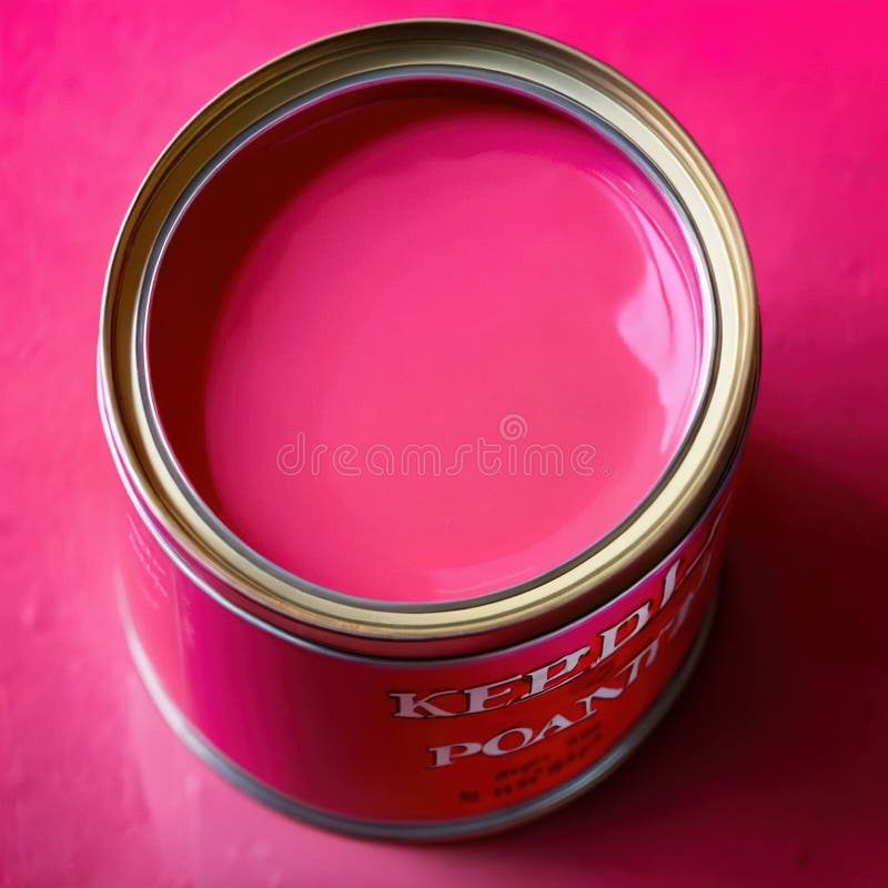 Open Can of Paint with Pink Paint , Color Concept Stock Illustration ...