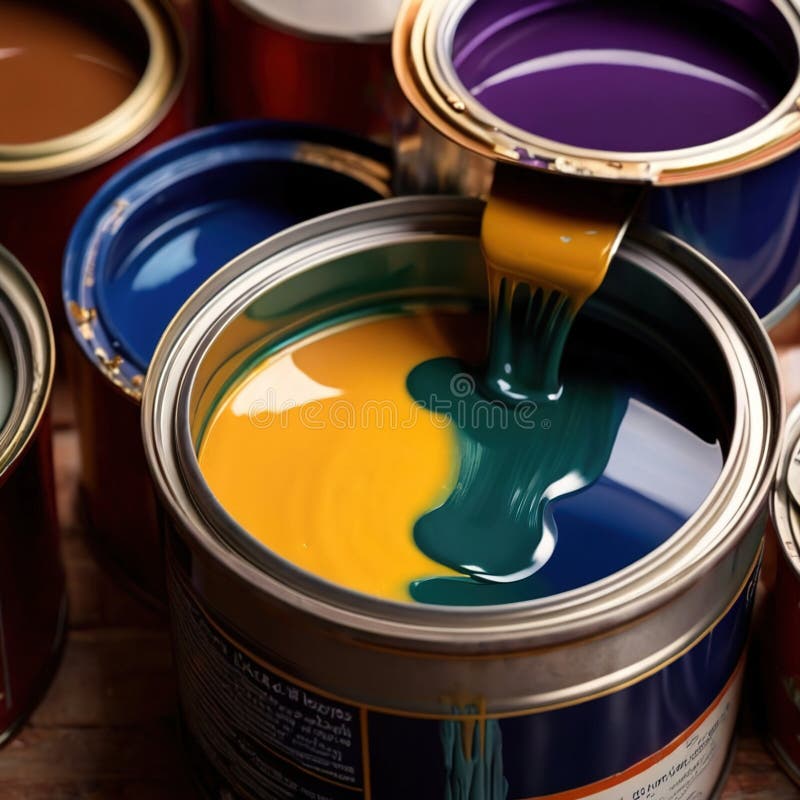 Open Can of Paint with Sapphire Paint , Color Concept Stock ...