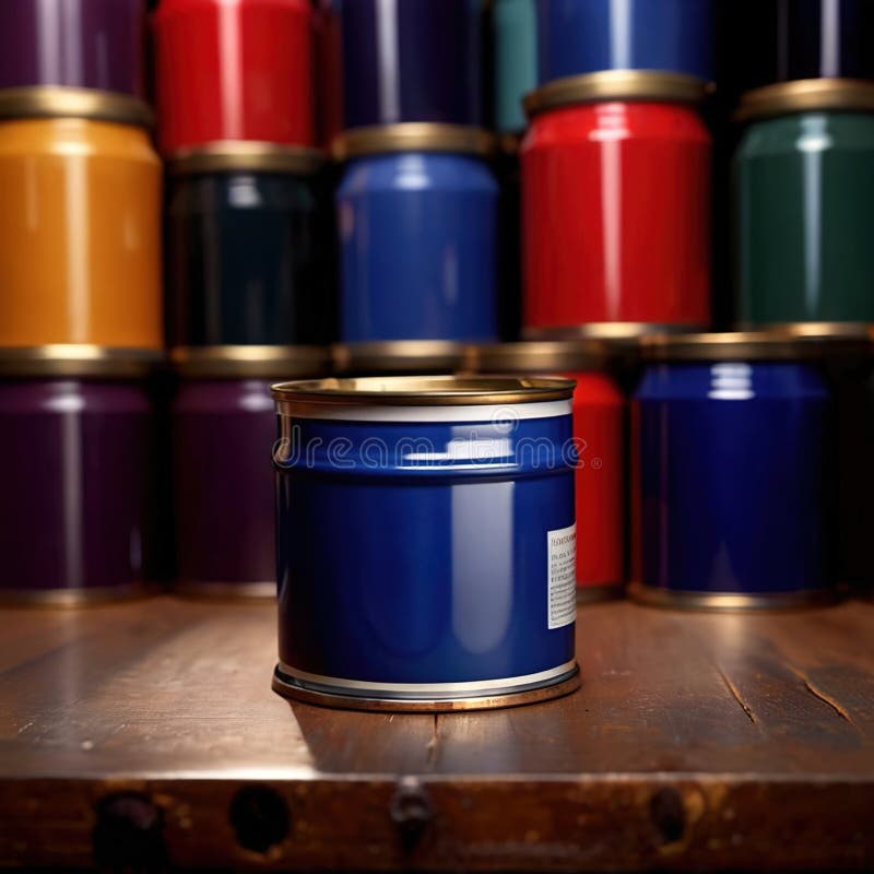 Open Can of Paint with Sapphire Paint , Color Concept Stock ...