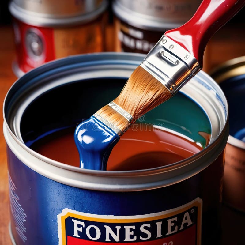 Open Can of Paint with Sapphire Paint , Color Concept Stock ...