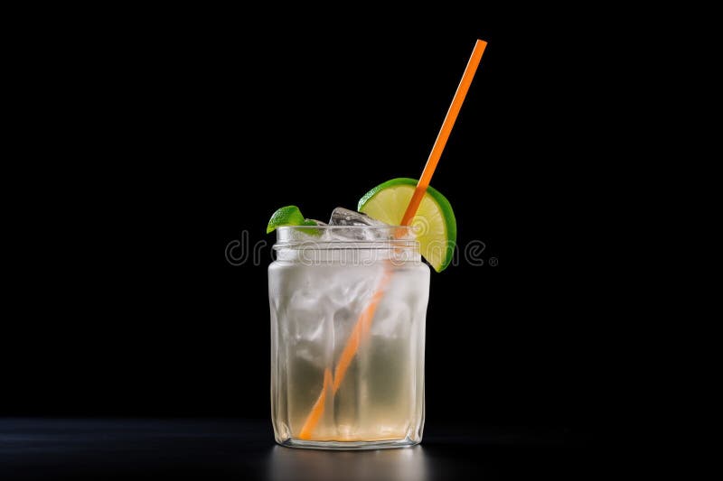 Open Can of Soda with a Straw and Lime Wedge Stock Image - Image of ...