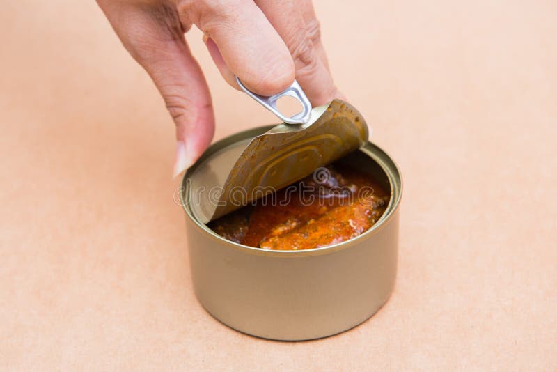 Open Canned Fish by Ring Pull Stock Photo - Image of ready, tinned ...